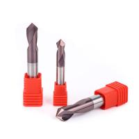 China Manufacturer HRC55 90 Degree 4Flute Carbide Drill for Cnc 2 Cnc Chamfer End Mill Tools With Coated Center Point Drill Bit for Cn for sale