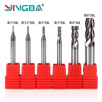 China YINGBA CNC Router Bits Solid Carbide HRC 45/55/60/70 Metal Milling Cutter for Steel Iron Copper Aluminum Metal Cutter for sale