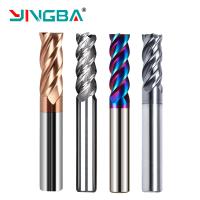 China Factory Sales HRC55/60/65 Tungsten Carbide End Mill Cutter 4-Flute CNC Metal Milling TiSiN Coating ODM OEM for Metal Processing for sale
