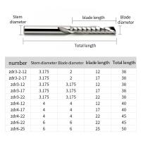 China 3.175mm Solid Carbide Single O Flute Downcut Spiral Endmill 1F Milling Cutter for Acrylic MDF Aluminum Wood Down-Cut Router for sale
