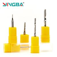China YB Hot Sales Tngsten Steel Alloy CNC Cutter Bit Single Flute Spiral End Mill Wood Milling Cutter CNC Bit for Aluminium Acrylic for sale