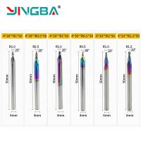 China Yingba Hot Sale Alumminum Engraving Router Bits DLC Coating 2F Taper Ball Nose for Carving Aluminum Milling Cutter for sale