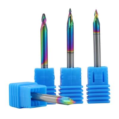 China TiAIN Aluminum Milling Cutter DLC Engraving Router Bits  Tapered Ball Nose End Mill 70 Deg for sale