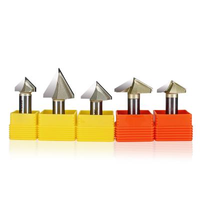 China 2 Flute Carbide Endmill CNC Router Bit 3D V Grove Bits for Wood Carving Tin & Altin Coated OEM Supported Wood Cutting Tools for sale