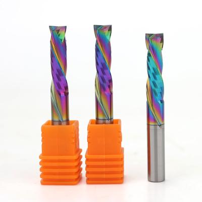 China CNC 4mm 6mm Two Flute Spiral up and Down Compression End Mill for Wood 1/4 Carbide Cutter Endmill 2f 3/8 Router Compression Bit for sale