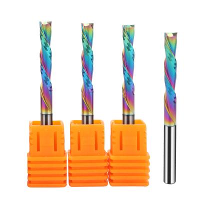China 3/8 1/4 1/2 Inch Shank 2F Down Cut Spiral Router Bit for Wood 4mm 6mm Carbide Endmill Two Flute 2 Flute Down Cut End Mill for sale
