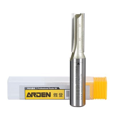 China Arden 1/2 1/4  Carbide Cnc Woodworking Cutting Tools Solid Wood Slotting Milling Cutter Double Flute Straight Groove Router Bit for sale