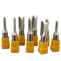China Arden 1/2 1/4  Carbide Cnc Woodworking Cutting Tools Solid Wood Slotting Milling Cutter Double Flute Straight Groove Router Bit for sale