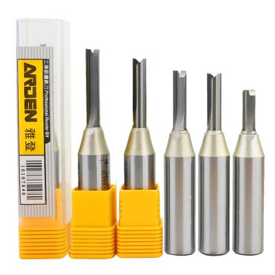 China Arden 1/2 Shank 0107 Tct Straight Cnc Wood Router Bit 2 Flutes Straight Bits Grooving Woodworking Endmill Milling Cutter for sale