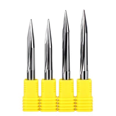 China HardBar Solid Carbide Double Edge Straight Groove Sharp CNC Wood Bit with 15-30° Angle for Wood and EVA for sale