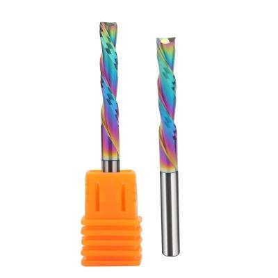 China YingBa Hot Selling DLC 2 Flute Left Hand Spiral Solid Carbide Cutter 6*22*50 Woodworking Bit for MDF PVC Ying Wood for sale