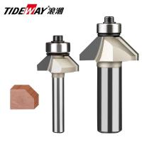 China Tideway Router Bit Set with HRC55 Cutting Hardness Black Oxide Finish and Titanium Nitride Coating for Wood Drilling for sale