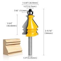 China YingBa 5pcs Set 1/4 Shank High-Yingness Alloy Milling Cutter for Multi-Layered Fancy Edge Lines CNC Router Bit for sale