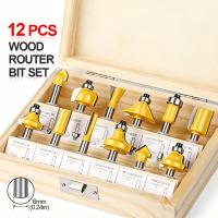 China 12 PCS 6mm Shank Wood Router Bit Set — Carbide Edge & Ball Bearing Guide All-in-One Kit For DIY & Pro Woodworking Premium Complete Woodworking Starter Set for sale