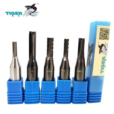 China Tiger High-Quality 3-Flute Spiral CNC Router Bit with Nano Black Coating and 55HRC Hardness for Woodworking for sale