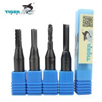 China Tiger High-Quality 3-Flute Spiral CNC Router Bit with Nano Black Coating and 55HRC Hardness for Woodworking for sale