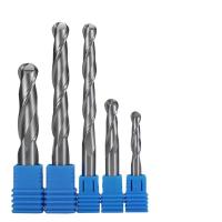 China Solid Carbide 2 Flute Spiral Ball Nose Router Bits Tungsten Steel CNC Milling Cutter 3D Carving Engraving 3.175-6mm Shank for sale
