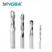 China Solid Carbide 2 Flute Spiral Ball Nose Router Bits Tungsten Steel CNC Milling Cutter 3D Carving Engraving 3.175-6mm Shank for sale