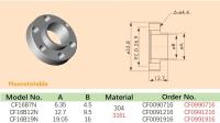 China Vacuum System CF16 Bored Blank Neck Flange Stainless 304 304L And 316L for sale