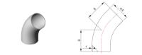China 304 or 316L 45 Degree Elbows With Tangents For Vacuum System for sale