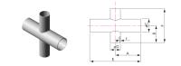 China Low Carbon Stainless Steel Unequal 4 Way Crosses For Vacuum System for sale