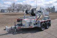China Heavy Duty Cable Fiber Wire Reel Trailer For Transportation Towing for sale