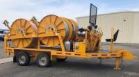 China Heavy Duty Cable Fiber Wire Reel Trailer For Transportation Towing for sale