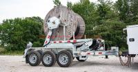 China Heavy Duty Cable Fiber Wire Reel Trailer For Transportation Towing for sale