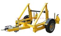 China Steel Wire Drum Single Hydraulic Cable Reel Trailer Self Loading OEM for sale