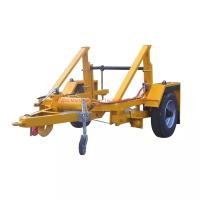China 10T Iron Steel Hydraulic Cable Drum Trailer Reel For Power Construction for sale