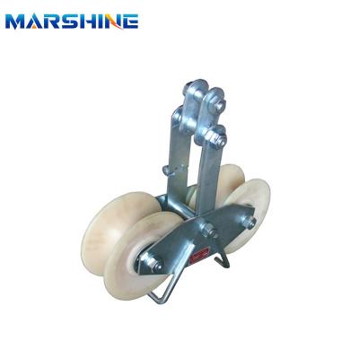 China SHR-2.5 Nylon Wheel Wire Rope Tandem Sheave Stringing Pulley Block For Transmission Line for sale