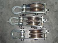 China Both Side Opening 50kn Capacity Wire Rope Pulley Block with 2 Sheaves for sale
