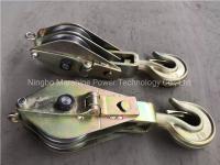 China Both Side Opening 50kn Capacity Wire Rope Pulley Block with 2 Sheaves for sale
