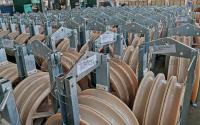 China 20kn Manual Conductor Pulley Stringing Roller Block For Lifting Platform for sale