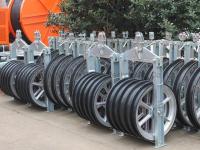 China Overhead Line Stringing Construction Tool Triple Pulley Block For Bundled Conductor for sale
