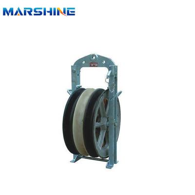 China 20KN Galvanized Nylon Sheave Overhead Wire Stringing Blocks For Aerial Cable Pulley Block for sale