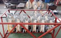 China 20KN Galvanized Nylon Sheave Overhead Wire Stringing Blocks For Aerial Cable Pulley Block for sale