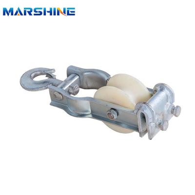 China Heavy Duty Nylon Sheave Dual-Stringing Block Conductor Cable Pulley Block for sale
