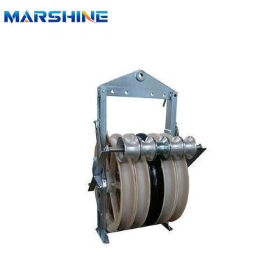 China 10kn Galvanised Five Wheels Conductor Pulleys Stringing Blocks For Power Transmission for sale