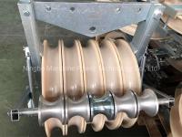 China Galvanized Transmission Conductor Pulley Stringing Block With Welding Aluminum Sheave for sale