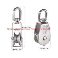 China Stainless Steel Swivel Lifting Rope Pulley Block Safe Loading Capacity 250kg/551 Lbs for sale