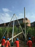 China Tubular A-Shape Gin Pole Made Of High Strength Aluminum Alloy With Manual Winch for sale