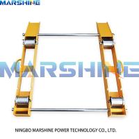 China Cable Laying Construction In Electric Brown Cable Reel Drum Roller Stand for sale