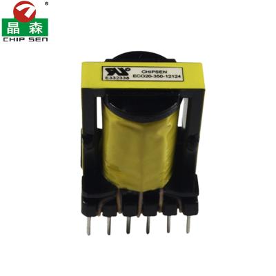 China ECO20 Vertical Flyback PCB Mount Transformer With 20KHZ-500KHZ 5W-35W Output Power for sale