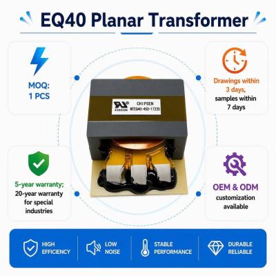 China EQ40 Low Profile Efficient Planar Magnetics Transformer Flat Copper Winding SMT for sale