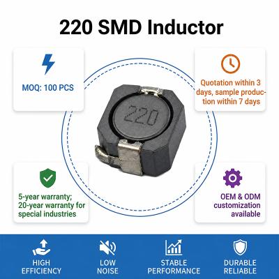 China Stable Shielded 220 SMD Power Inductor for Efficient DC-DC Power Converter for sale