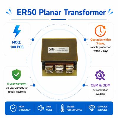 China ER50 U/L Certified Power High Frequency Flyback Transformer Compact SMT for sale