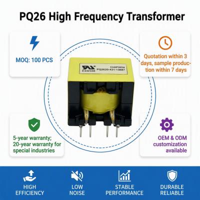 China Custom Pure Copper PQ26 Electronic Transformer High Power Low DCR Design for sale