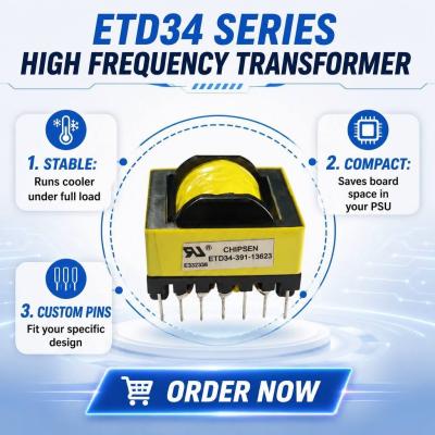 China ETD34 PCB Mount Ferrite Core 380v To 24v HF Power Transformer For UPS And Inverters for sale