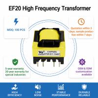 China EF20 Pure Copper Ferrite Core High Frequency Transformer Vertical PCB Mount Design for sale